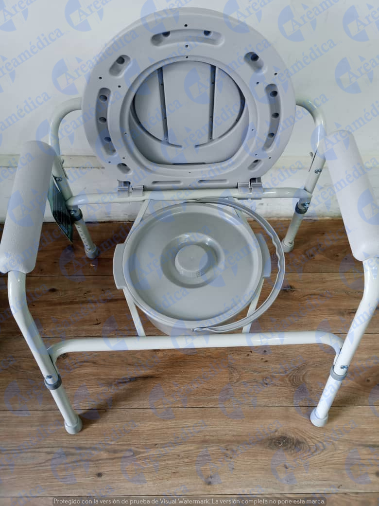 Silla sanitaria cromada asiento plástico tipo poceta