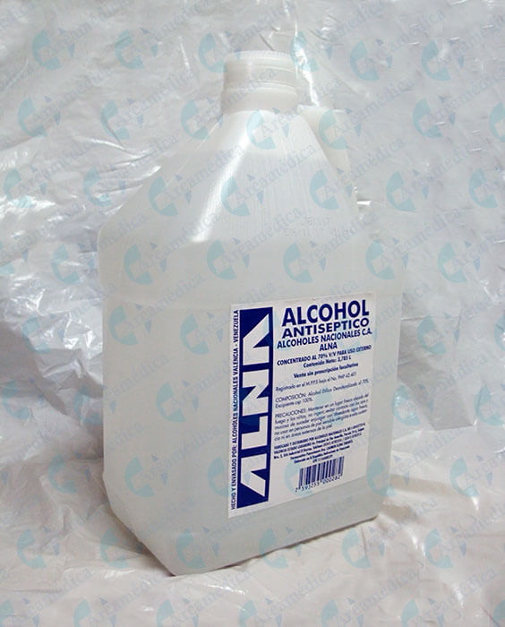 Alcohol antiseptico presentacion Galon Guardian o Alna